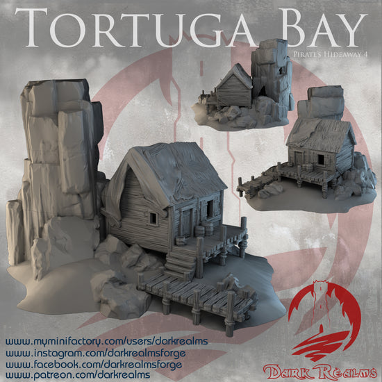 Tortuga Bay hideaway 4 by Dark Realms in 32mm, 28mm, 15mm Scale 3D Pri ...